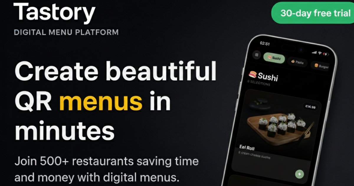 Tastory - Digital Menu Platform for Restaurants | QR Code Menus